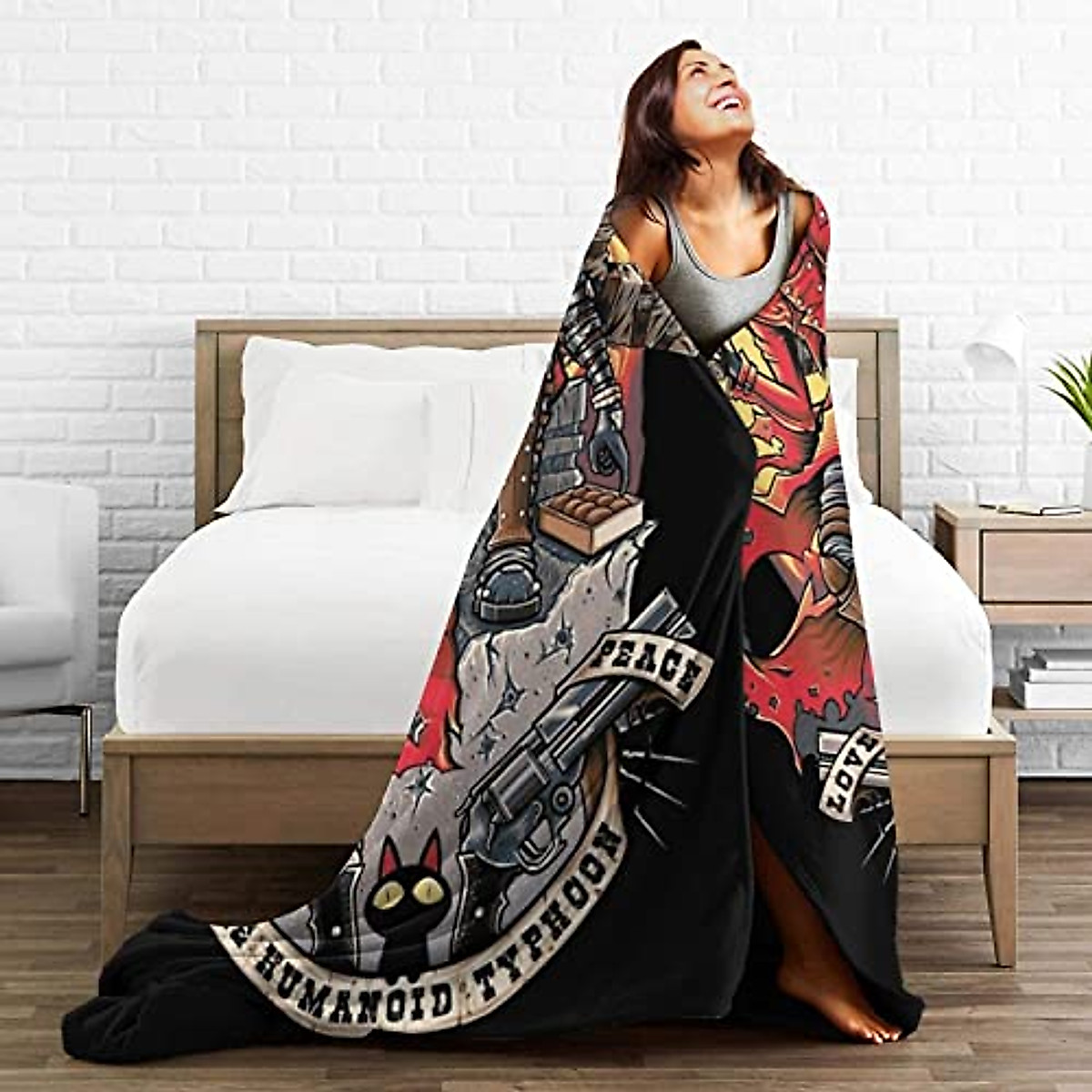 Trigun Soft Flannel Fleece Blanket Plush Fuzzy Throw Blankets for Bed Couch Living Room 60"x50"