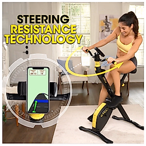 STEALTH GAME CYCLE: Full-Body Workout X-Bike, Gamified Cardio with 5 Free Games, Foldable Magnetic Cycle, Phone Holder + Free Fitness App (Optional Premium Subscription)