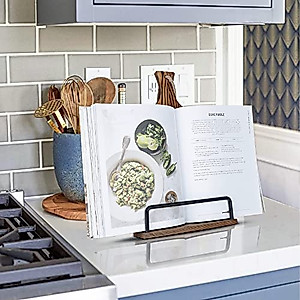 VYNOPA Retirement Gifts for Women Happy Retirement Cookbook Stand Adjustable Recipe Book iPad Rustic Holder Gift for Mom with Unique Engraved