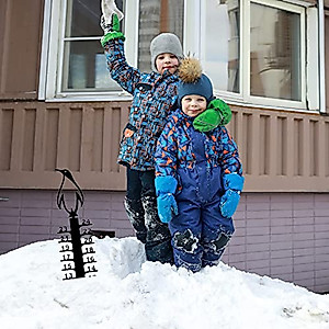 Scale Contractor Metal Gift 24cm Snowflake Snow Measuring Instrument Snowmobile Snow Measuring Instrument Metal Snow Measuring Ruler Outdoor Garden Ornament Ling Ling Sight Reading (Black, One Size)