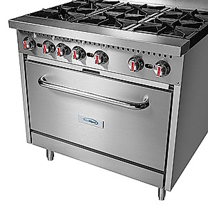 KoolMore KM-CR36-LP 36 in. 6 Burner Commercial Liquid Propane Range with Oven