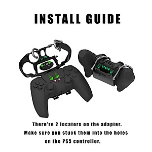 EXknight Leverback FPS Mechanical Paddles Attachment, Back Buttons Gaming Paddles for PS5 Controller (Black)