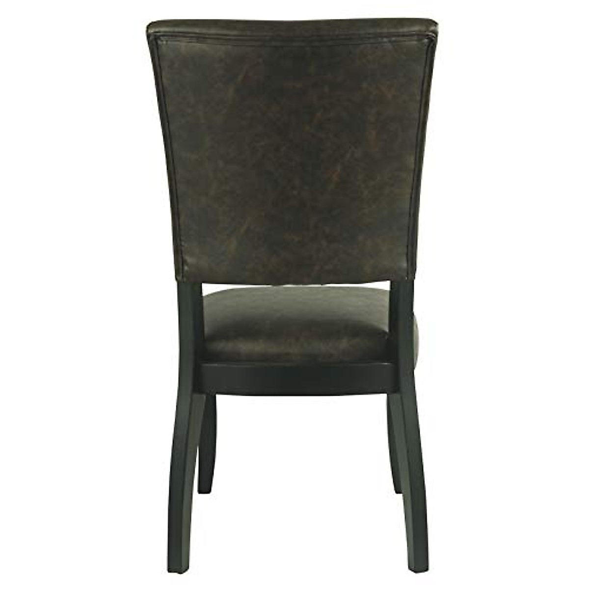 Signature Design by Ashley Sommerford Urban Farmhouse Faux Leather Upholstered Dining Chair, 2 Count, Dark Brown