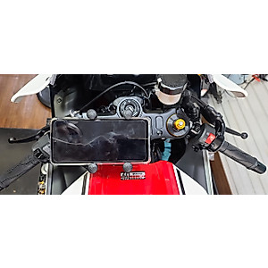 Mounts Lab motomount R7 for Yamaha YZF R7(2021+) Steering Stem Nut (Aluminium Open/Flanged Top Yoke Nut M22x1.00mm) for Yamaha R7 Phone/Camera/GPS Mount(Adapter)