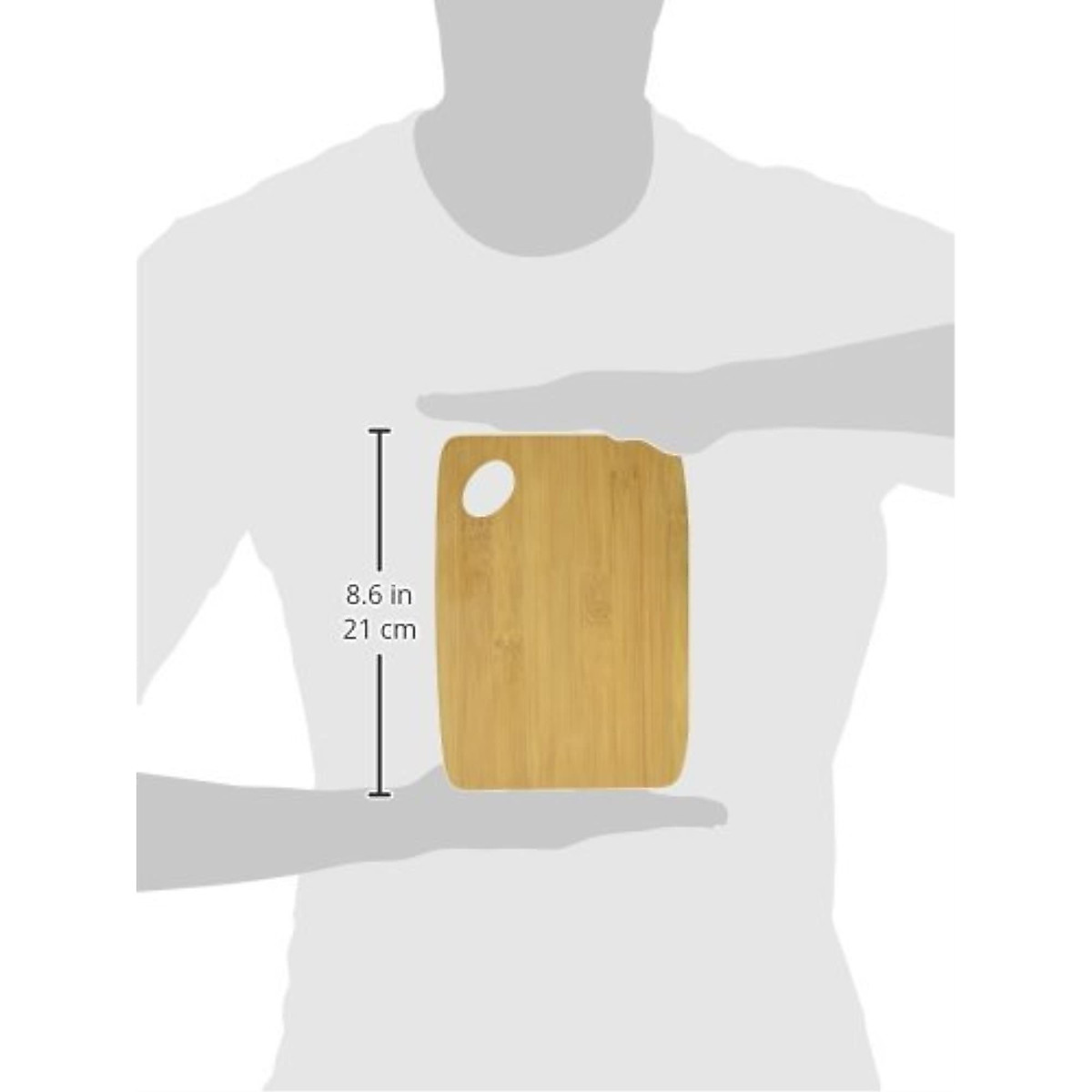 Lipper International Bamboo Wood Thin Kitchen Cutting Boards with Oval Hole in Corner, Set of 2 Boards, 6" x 8"