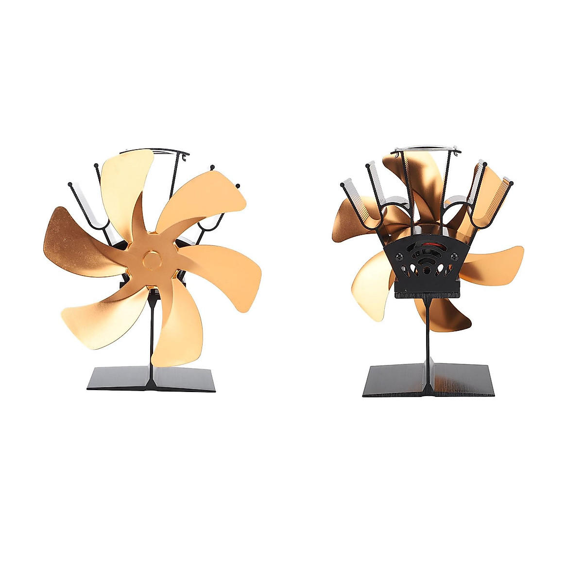 Generic Wood Stove Fan, Heat Activated Vertical, Gold, Heat-Powered Fan, No Harmful Emissions