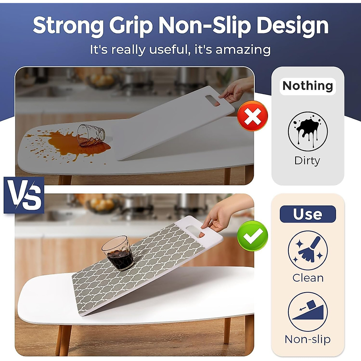 Coavas Drawer and Shelf Liner Non-Adhesive Cabinet Liners Strong Non-Slip Durable Waterproof Shelf Liner for Kitchen Shelves, Cupboard, Desks, Grey, 12 in X 10 FT