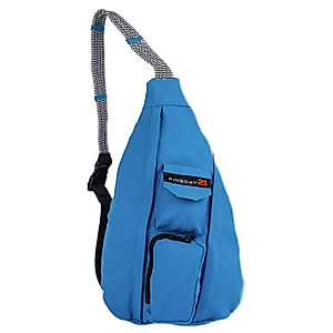 Fineday 21 Rope Sling Bag for Women and Men Sling Bags for Women Crossbody Backpack for Women & Men Sling Backpack Crossbody Bag Lightweight, Washable and Easy to Clean Hiking Bag, Bright Blue