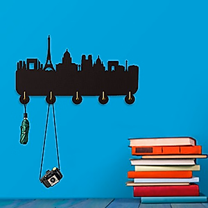 The Geeky Days France Paris Skyline Tourist Attraction Home Decor Wall Art Modern Wall Hooks Clothes Robe Towel Hooks Bathroom Door Living Room Wall Decor