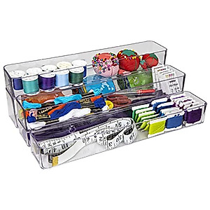 ArtBin 6959AG 2-in-1 Wall and Desktop Organizer, Stadium Wall-Mountable Desktop Organizer, Clear, 1 Organizer