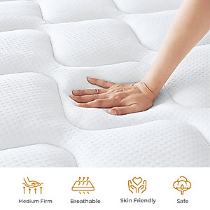 koorlian Twin XL Mattress, 10 Inch Hybrid Mattress Twin XL with Individual Pocket Springs and Pressure-Relieving Memory Foam, Breathable, Medium Firm Mattress in a Box 80"x39"x10"
