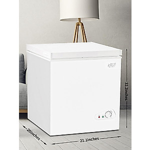 KRIB BLING Chest Freezer Krib Bling Adjustable Thermostat Compact Freezers with Removable Storage Basket for House Kitchen Garage Basement (7.0 cu.ft, White)