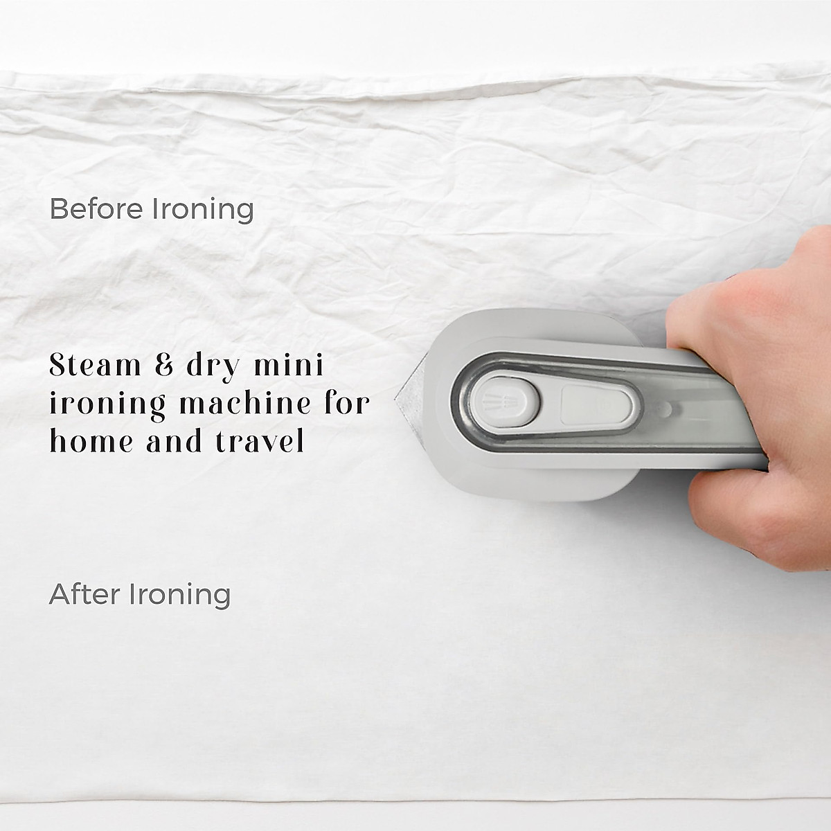 Pursonic Mini Portable Electric Iron with Quick Warm-Up, 60ml Water Tank - Small & Lightweight Ironing Board for Home & Travel - Fine Mist Travel Iron Mini with Steam