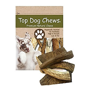 Top Dog Chews Premium Grade A Natural Shed Hard Moose Antler by The Pound. Variety Pack Brand! (1LB)
