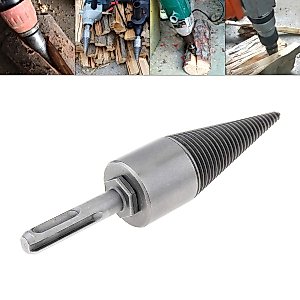 ChgImposs 30MM/1.18Inch Steel Speedy Firewood Drill Bit, Wood Splitter Screw Cone Heavy Duty Splitting Cone Driver Portable Wood Cut Tool for Hand Drill Stick Copper(Round Handle)