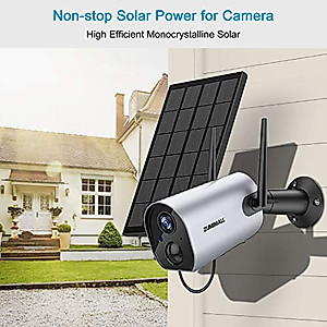 ZUMIMALL Solar Panel for Outdoor Camera Wireless GX1S/F5 /GX2S PTZ Camera, IP66 Waterproof Solar Panel with 10ft USB Charge Cable, Power Supply for Security Camera with Micro USB Port