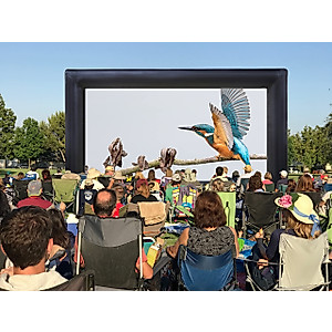 WGIA 26ft Outdoor Inflatable Movie Screen, Blow Up Projector Screen with Air Blower, Tie-Downs, Repair Kit & Storage Bags, Support Front & Rear Projection Best for Movie Nights Backyards Pool Party