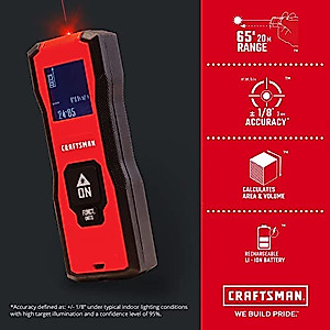 CRAFTSMAN Distance Meter/Laser Measure Tool, 65-Foot Range (CMHT77638)
