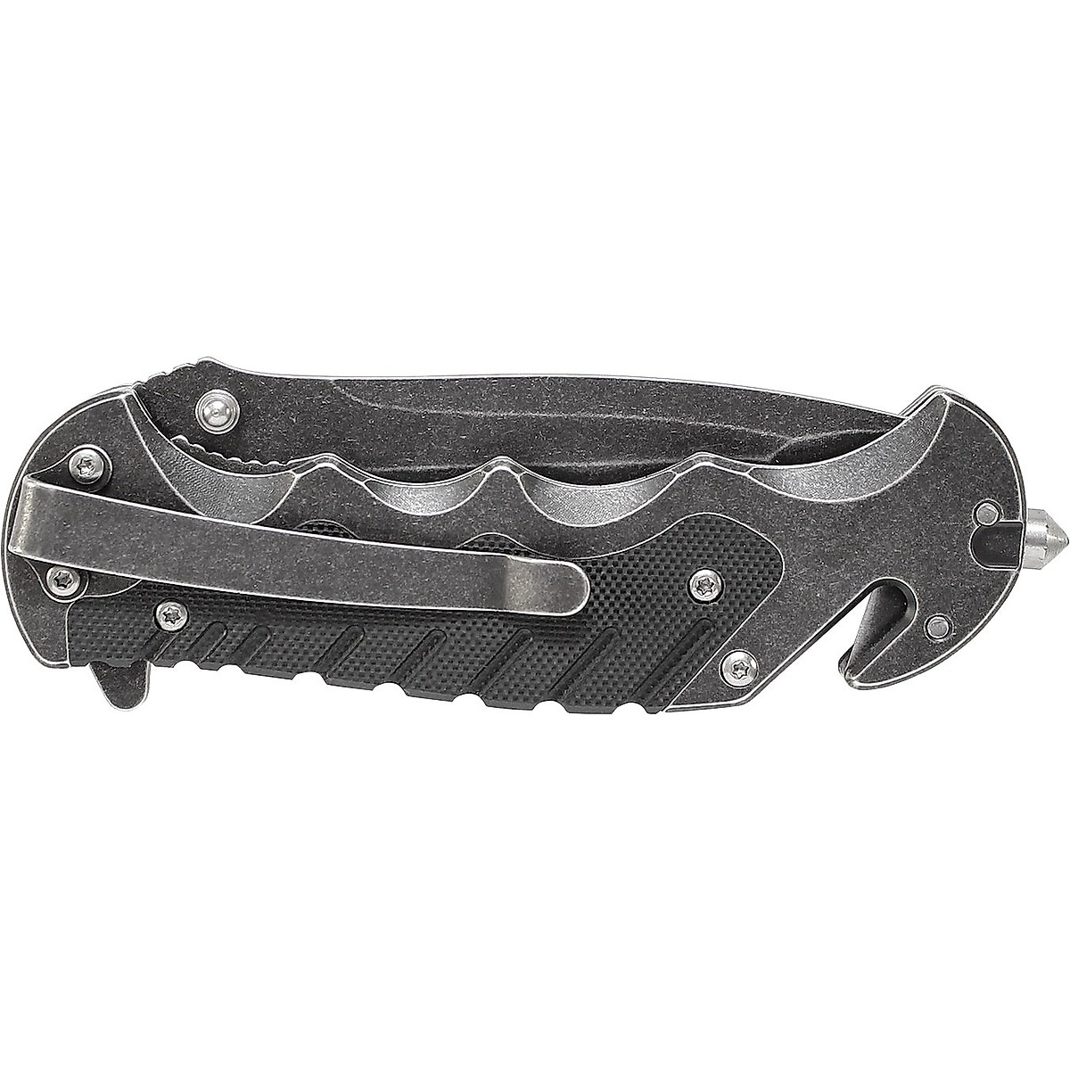 Smith & Wesson Border Guard SWBG10S 8.3in High Carbon S.S. Folding Knife with 3.5in Serrated Tanto Blade and Aluminum Handle for Outdoor, Tactical, Survival and EDC ,Black