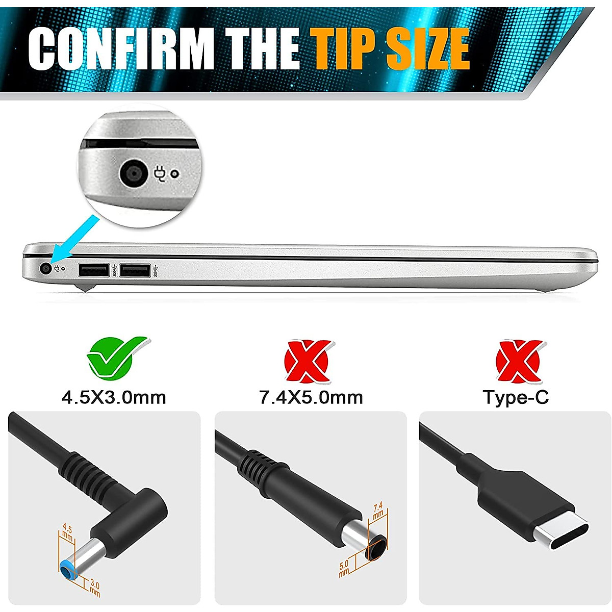 Replacement 135W 19.5V 6.9A HP Laptop Charger AC Adapter Compatible with HP Spectre x360, OMEN Pavilion Gaming 15 17 ec0013dx 15-ec0751ms L15534-001 TPN-DA11 TPN-CA13 Power Supply Cord 4.5 * 3.0mm