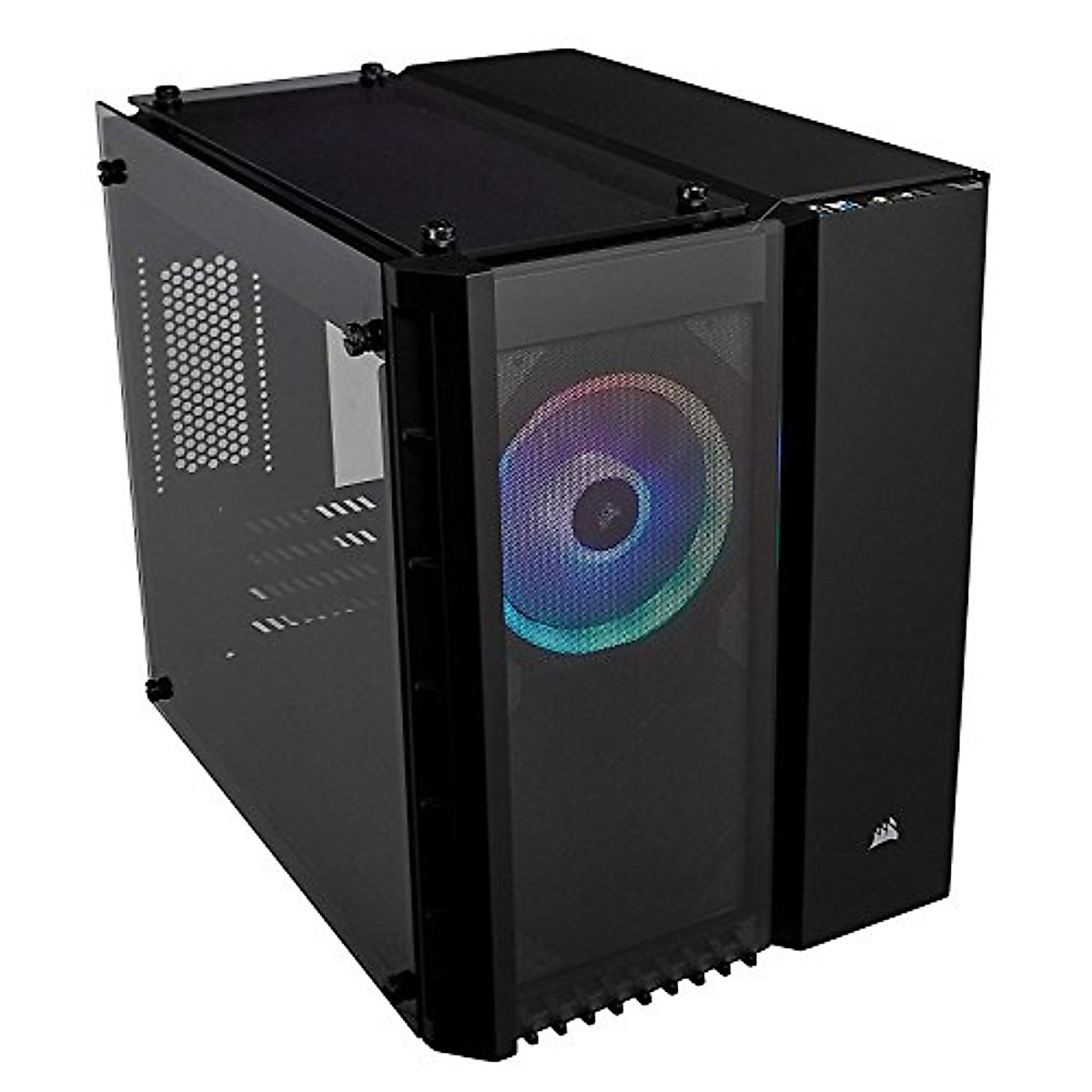 CORSAIR CRYSTAL 280X RGB Micro-ATX Case, 2 RGB Fans, Lighting Node PRO included, Tempered Glass - Black (CC-9011135-WW)