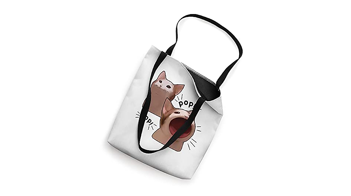 Funny Pop Cat Meme Tote Bag | Hilarious & Durable Accessory