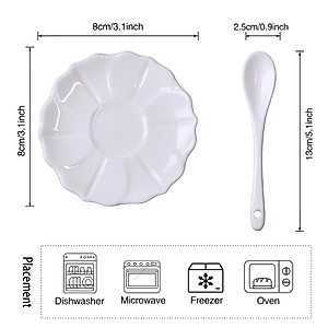 2Pack Lotus Ceramic Coffee Spoon and Rest Set, Small Ceramic Coffee Spoon Holder, spoon holder for coffee bar,Coffee Bar Coffee Stirrers Holder for Coffee Station Kitchen Accessories nice Present