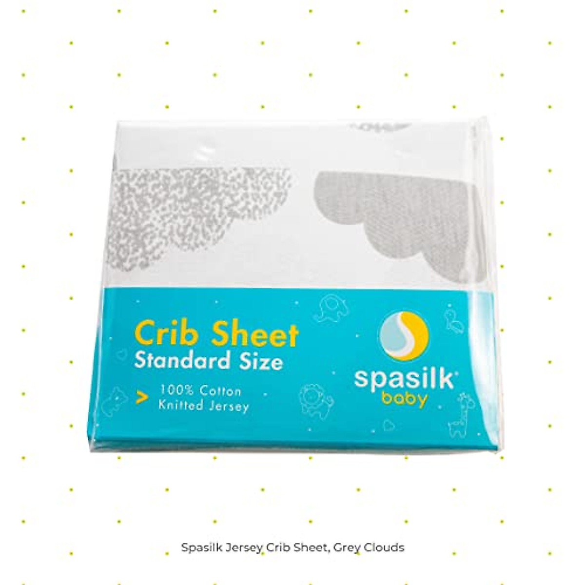 100% Cotton Jersey Cribsheet Standard Size, Grey Clouds