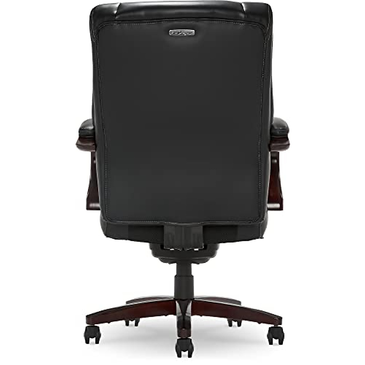 La-Z-Boy Bellamy Executive Office Chair with Memory Foam Cushions, Solid Wood Arms and Base, Waterfall Seat Edge, Bon, Black