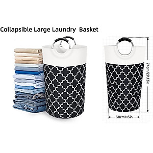 82L Laundry Basket, Laundry Hamper, Hampers for Laundry, Clothes Baskets Collapsible With Handles Waterproof Travel Bathroom College Essentials Storage For College Dorm, Family(Black)