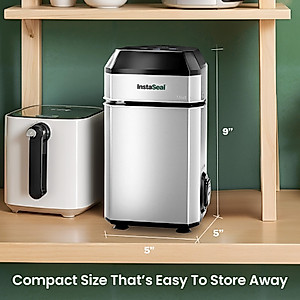 InstaSeal Food Vacuum Sealer Machine with 50 Bags, Patented Upright Food Saver Vacuum Sealer Machine Allows to Vacuum Seal Liquids, Food Sealer Vacuum Sealer for Food Saves & Keeps Food Fresh Longer