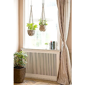 Dahey Macrame Plant Hanger Indoor Hanging Planter Basket Handmade Woven Cotton Rope Flower Pot Decorative Crochet Plant Holder Stand for Boho Home Decor No Tassels,35 Inch,Set of 2