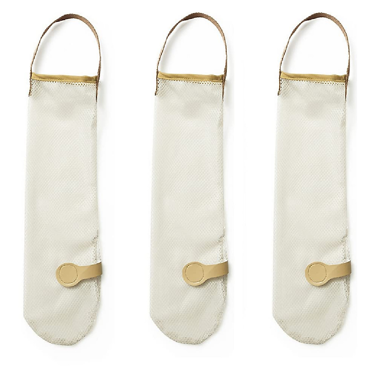 NATEFEMIN 3PCS Onion Garlic Hanging Organizer Holder Storage Kitchen Wall Bags Net 11.5 * 45CM Accessory