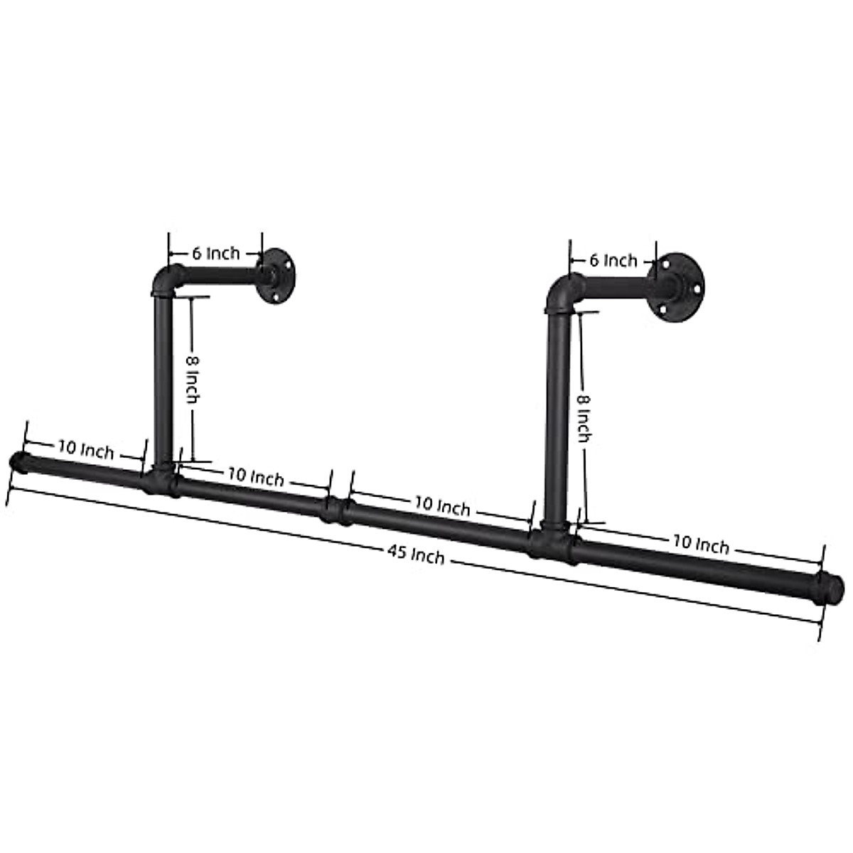 MUZIK 40 inch Long Industrial Pipe Clothes Rack, Heavy Duty Wall Mounted Garment Racks for Bathroom Cabinet Boutique Clothing Store