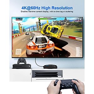 HDMI Switch 4K 60hz, 5 Port HDMI Switcher with Remote, Koopman HDMI Splitter 5 in 1 out Supports HDMI 2.0 HDCP 2.2 HDR10 3D, HDMI Selector Hub Compatible with FireStick, Roku, PS4, Xbox, Apple TV