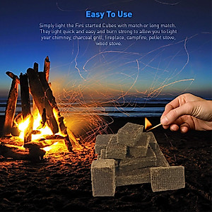 EasyGo Product Eco Cubes Fire Starter Squares Great Lighter for Chimney, Charcoal Grill, Fireplace, Campfire, Pellet Stove, Wood Stove - Qty 72