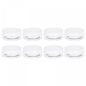 uxcell Round Plastic Jars with Transparent Screw Top Lid, 2oz/ 50ml Wide-mouth Clear Empty Containers for Storage, Organizing, 8Pcs