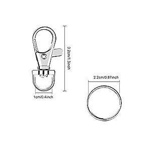 SANNIX 60pcs Key Chain Clip Hooks Swivel Clasps Lanyard Snap Hooks with Split Key Rings
