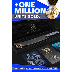 Dalstrong Butcher Knife - 10 inch - Delta Wolf Series Knife - Ultra-Thin & Zero Friction Blade - HC 9CR18MOV Steel - Black Titanium Nitride Coating - Breaking Knife - G10 Camo Handle - Leather Sheath