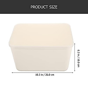 Zerodeko 4Pcs Plastic Storage Bin with Lids, Portable Organizer Box with Handle, Stackable File Sundries Organizing Container Case Wardrobe Clothes Storage Holder for Home, Office
