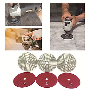 ComeFloor 4 Inch Wet/Dry 3 Step Diamond Polishing Pads for Granite Marble Concrete Hook and Loop Stone Polishing Pads Step-2 Bundle（3 PCS）