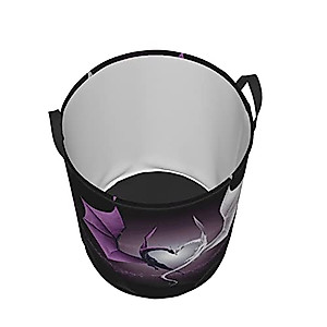 Dirty Clothes Baskets,Laundry Baskets, Purple And White Dragons Patterns,Waterproof Oxford Fabric,Strong And Durable,Can Also Be Used To Store Toys And Other Items.
