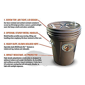 30 Gallon Bearicuda Basic Bear-Resistant Trash Can with Screw-top Lid is airtight to Seal in Odors