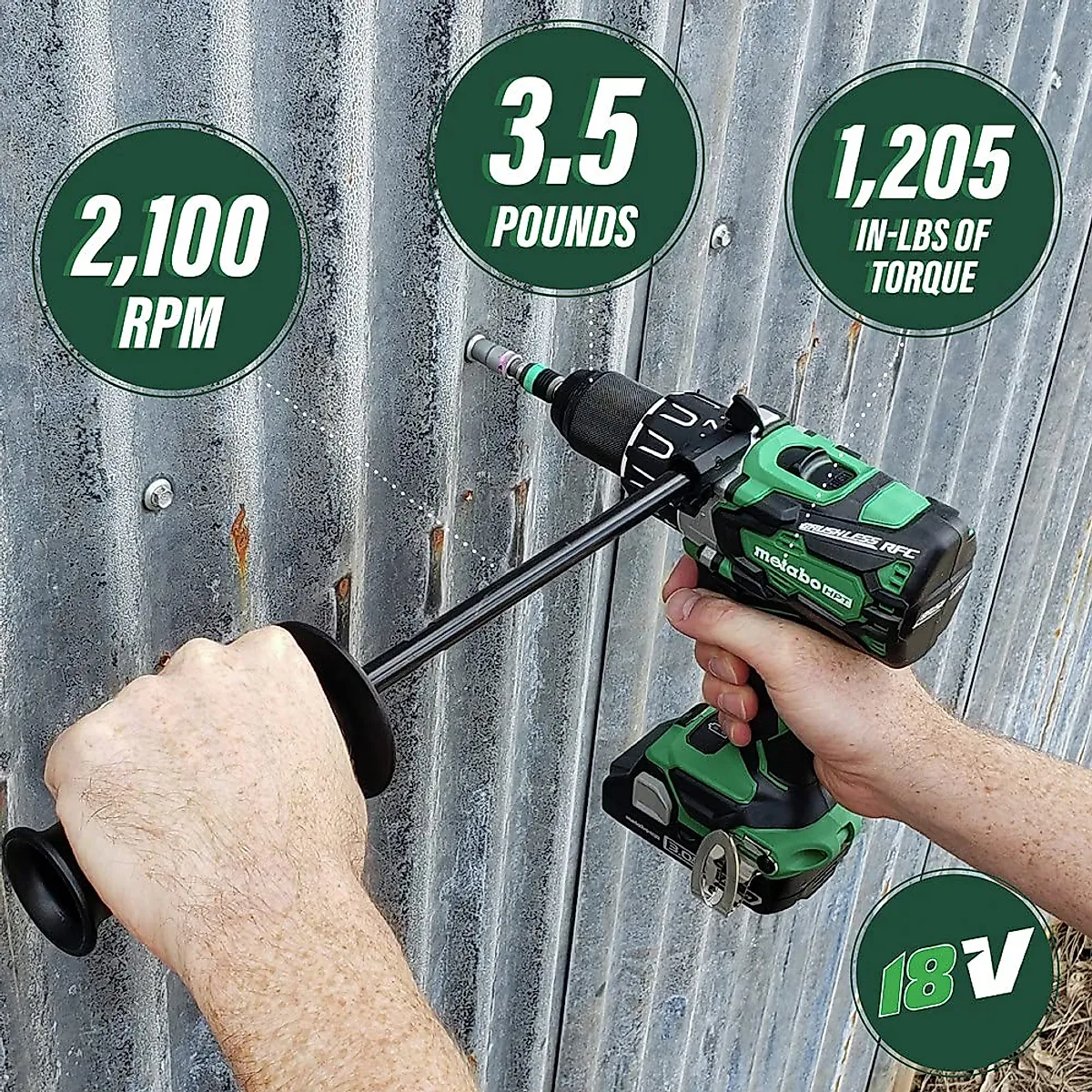 Metabo HPT 18V Cordless Brushless Driver Drill - Tool Only | No Battery | 1, 205 In/Lbs of Turning Torque | Reactive Force Control | 1/2" Keyless All-Metal Chuck | Lifetime Tool Warranty | DS18DBL2Q4