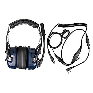 Retevis Walkie Talkie Noise Reduction Headset, Volume Adjustable, Hands Free, Compatible RT22 RT21 H-777 RT68 RB85 Baofeng UV-5R Walkie Talkie, 2 Way Radio Headset, Aviation Gift(1 Pack)