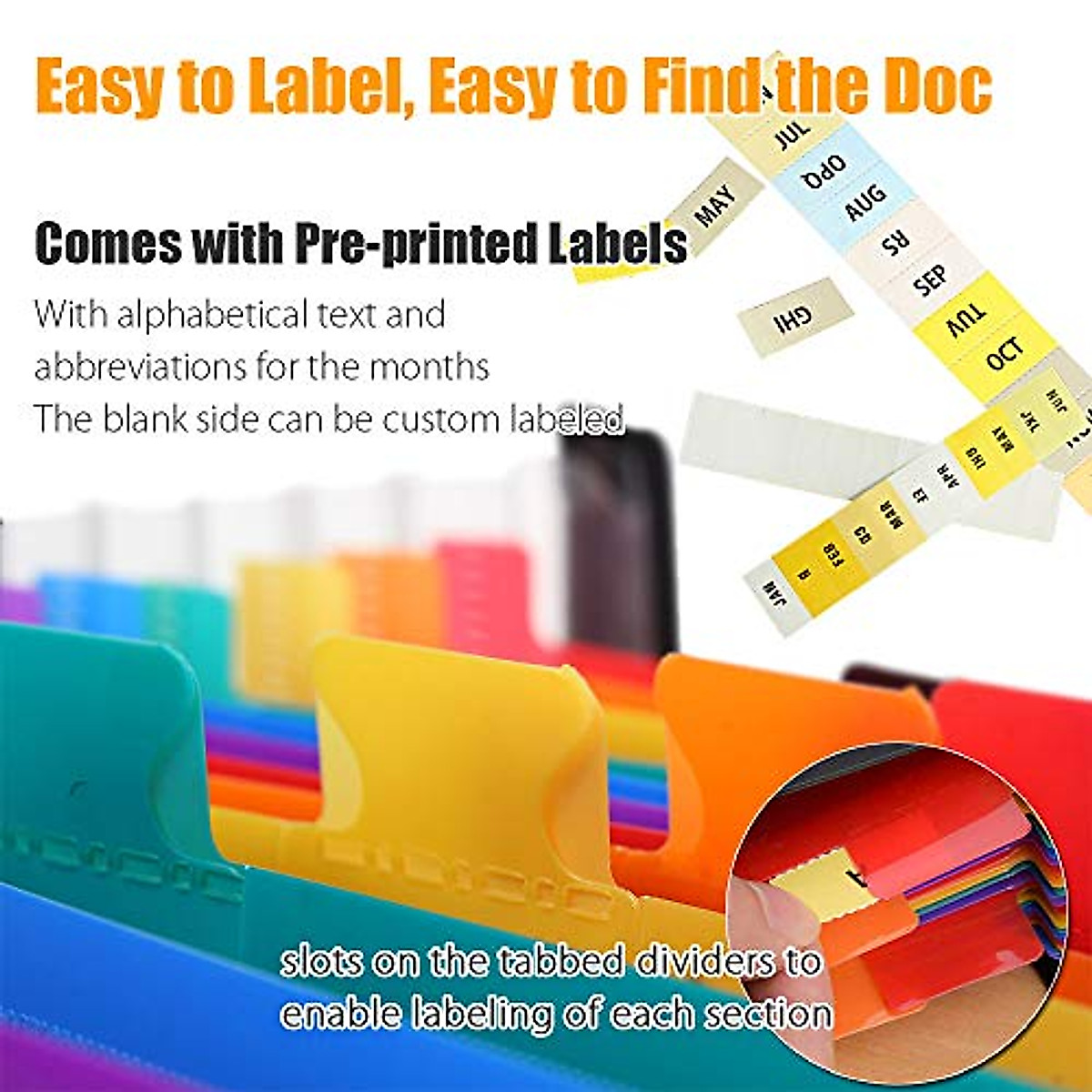 TriMagic Accordian Alphabetical File Organizer, Expanding Accordion Filing File Folder Organizer with 24 Pockets, A-Z Expandable Paperwork Paper Keeper Invoice Receipt Bill Document File Box