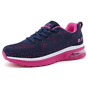 STQ Womens Running Tennis Shoes Orthopedic Sneakers Slip Resistant Gym Shoes Air Cushion Sneakers Navy Rose 7