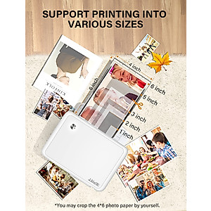 iDPRT 4x6 Photo Printer, Wi-Fi Picture Printer, Full Color Photo Printer for iPhone/Android/Laptop/MacBook, AR Video Printing, Thermal Dye Sublimation Printer, Wireless Photo Printer for Home Use