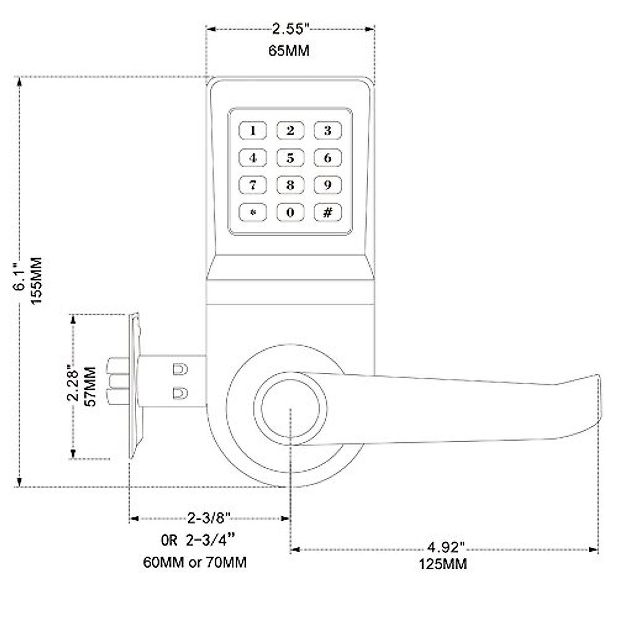 HAIFUAN D6300 Bluetooth Digital Door Lock, Satin Nickel,Open by Card,Code,Key& APP, Compatible with Alexa via Gateway (HFAD6300B-R)