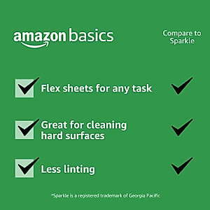 Amazon Basics 2-Ply Paper Towels, Flex-Sheets, 6 Rolls (Pack of 2), 12 Value Rolls total (Previously Solimo)